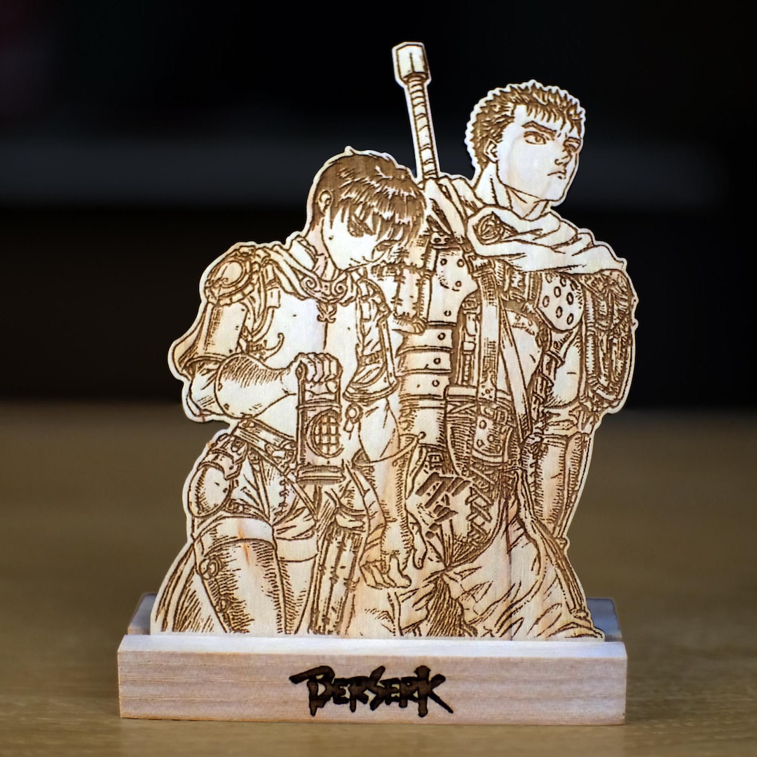 Berserk Figure Stand Statue - Wooden Stand Collectible Anime Home Decor ...