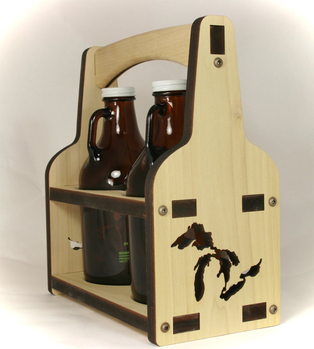 Beer Howler Holder Wooden Beer Tote Howler Carrier Beer Caddy Engraved ...