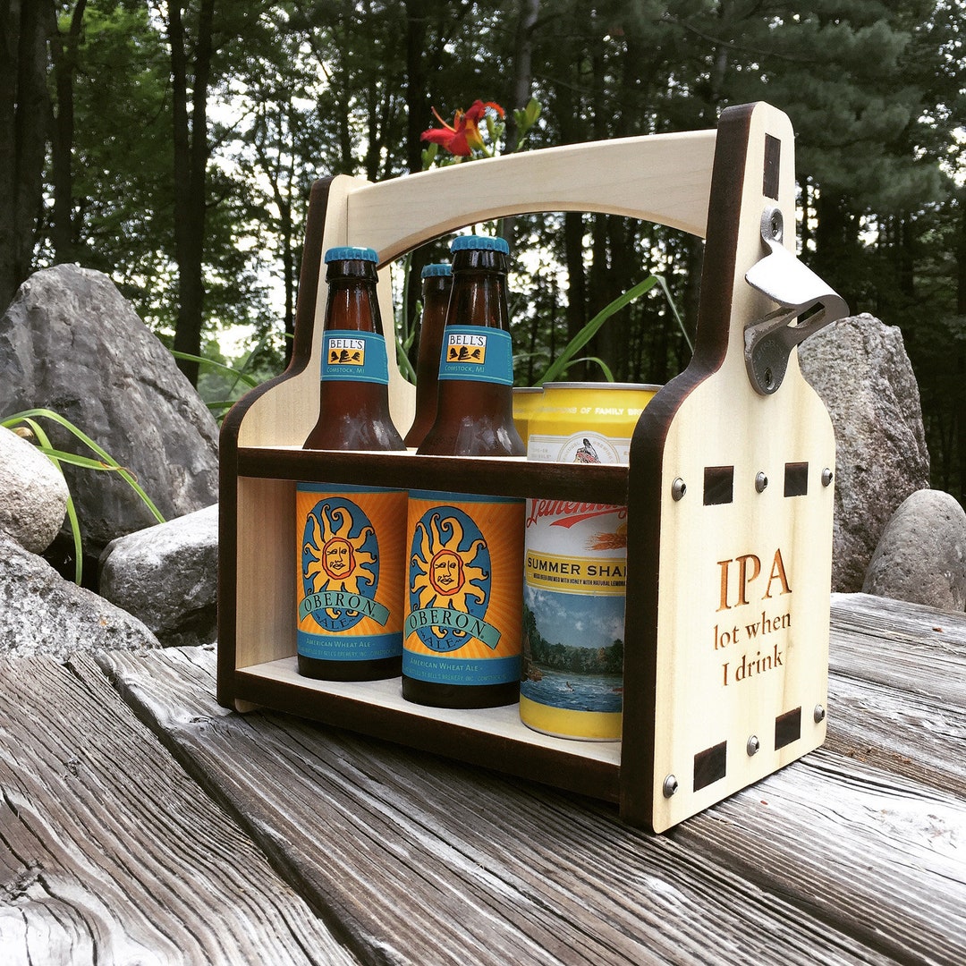 Wood Beer Caddies - Group of 6 Personalized, Groomsmen Gift, Wedding ...