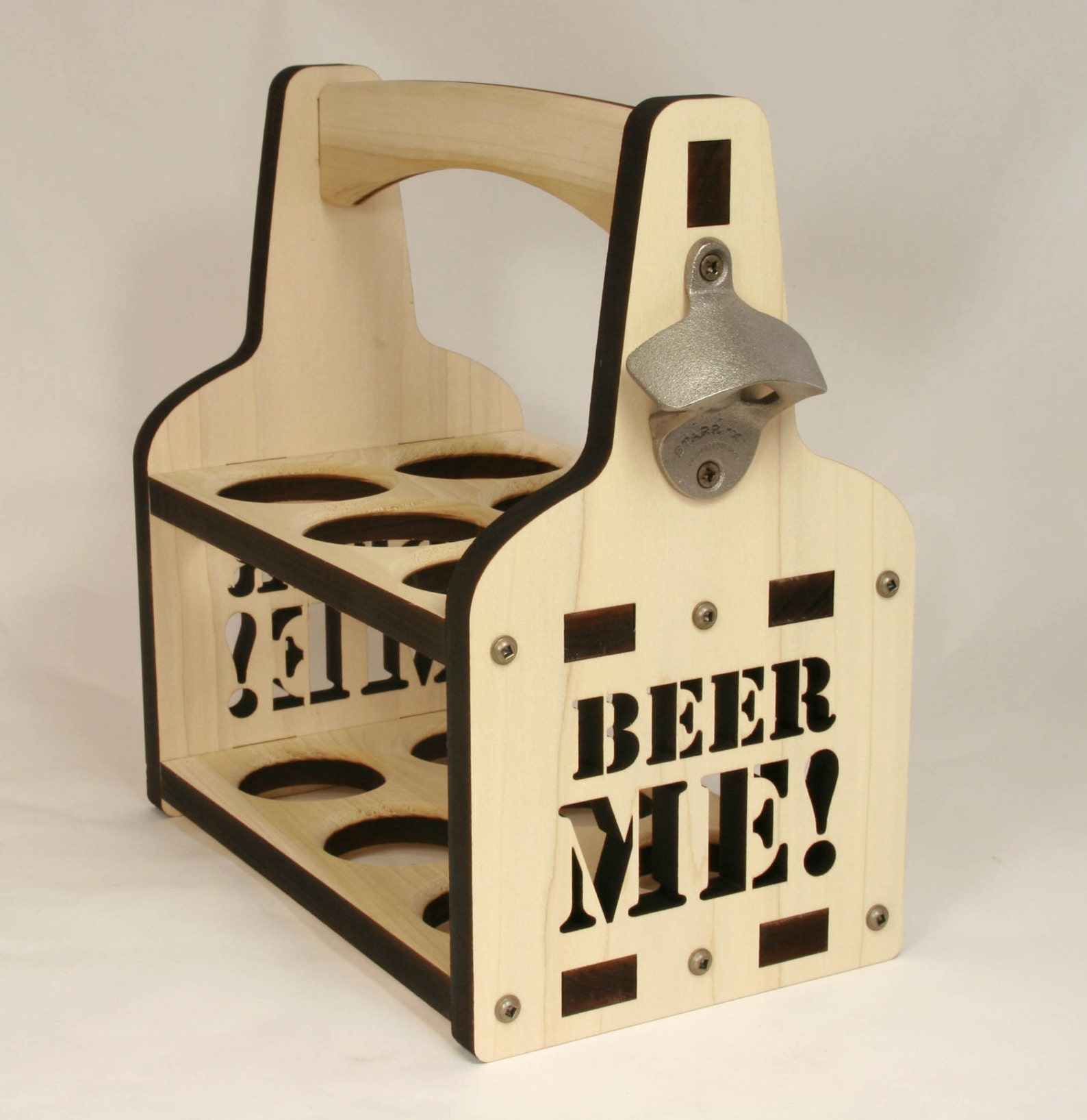 Beer Tote Beer Holder Wooden Beer Caddy Beer Me Beer Carrier Bottle ...