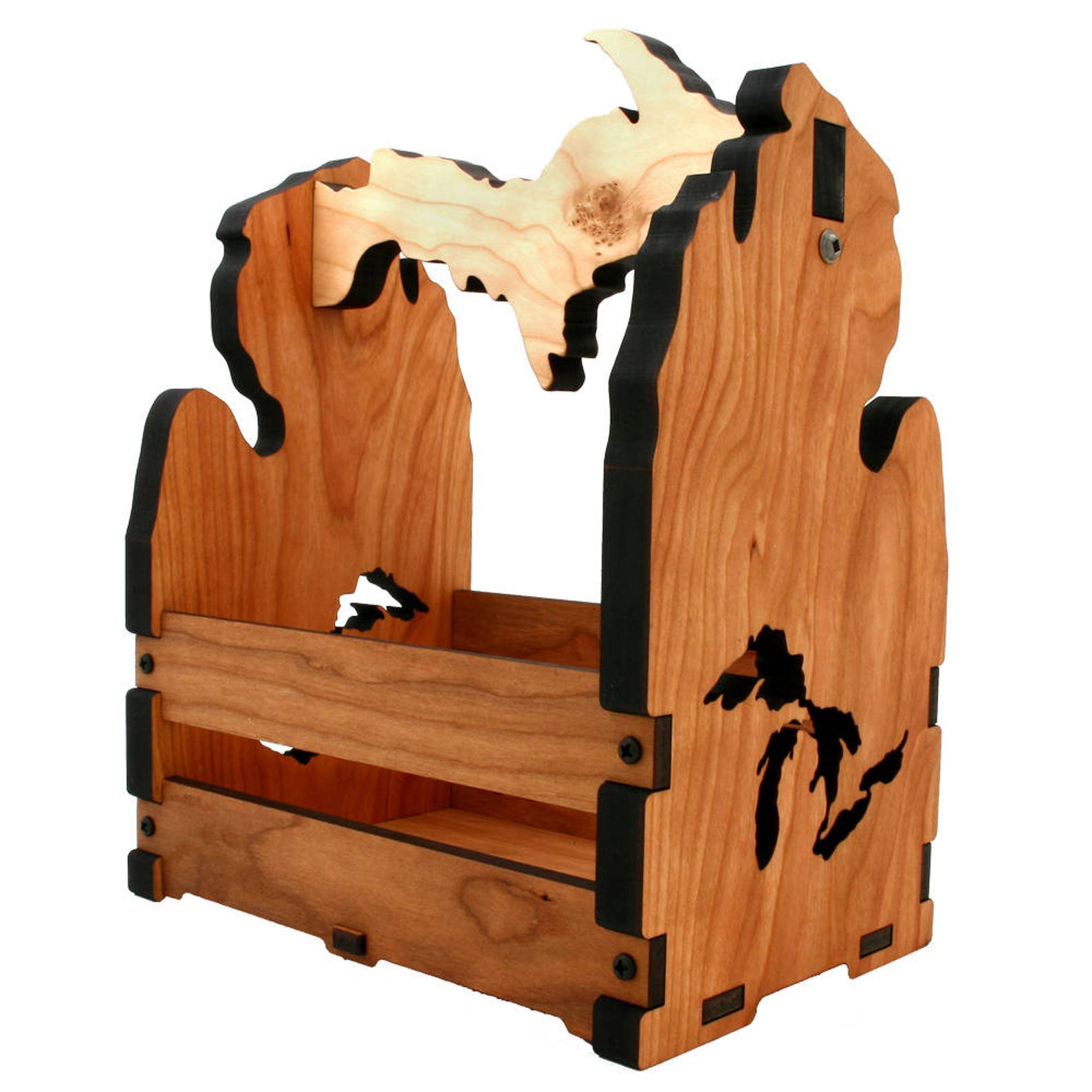 BBQ Grill Caddy - Personalized Michigan Cherry Wood - Condiment ...