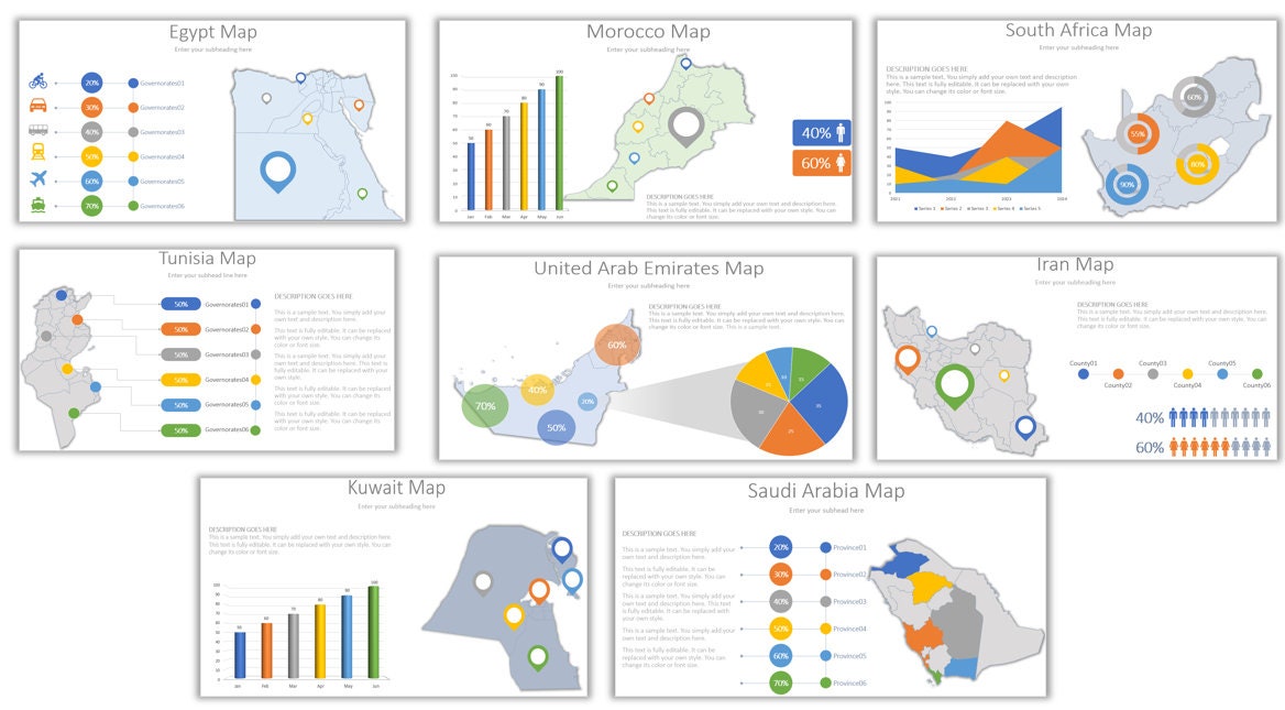 Country, Continent & World Map Infographics | Fully Editable Powerpoint ...