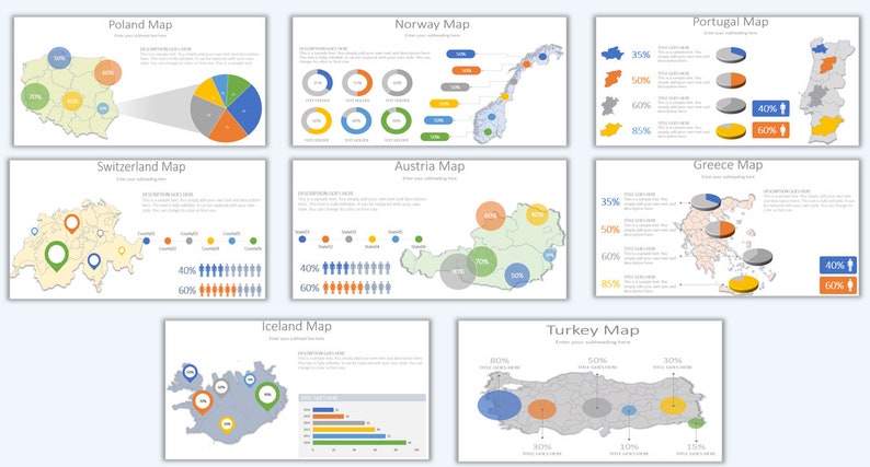 Country, Continent & World Map Infographics | Fully Editable Powerpoint ...