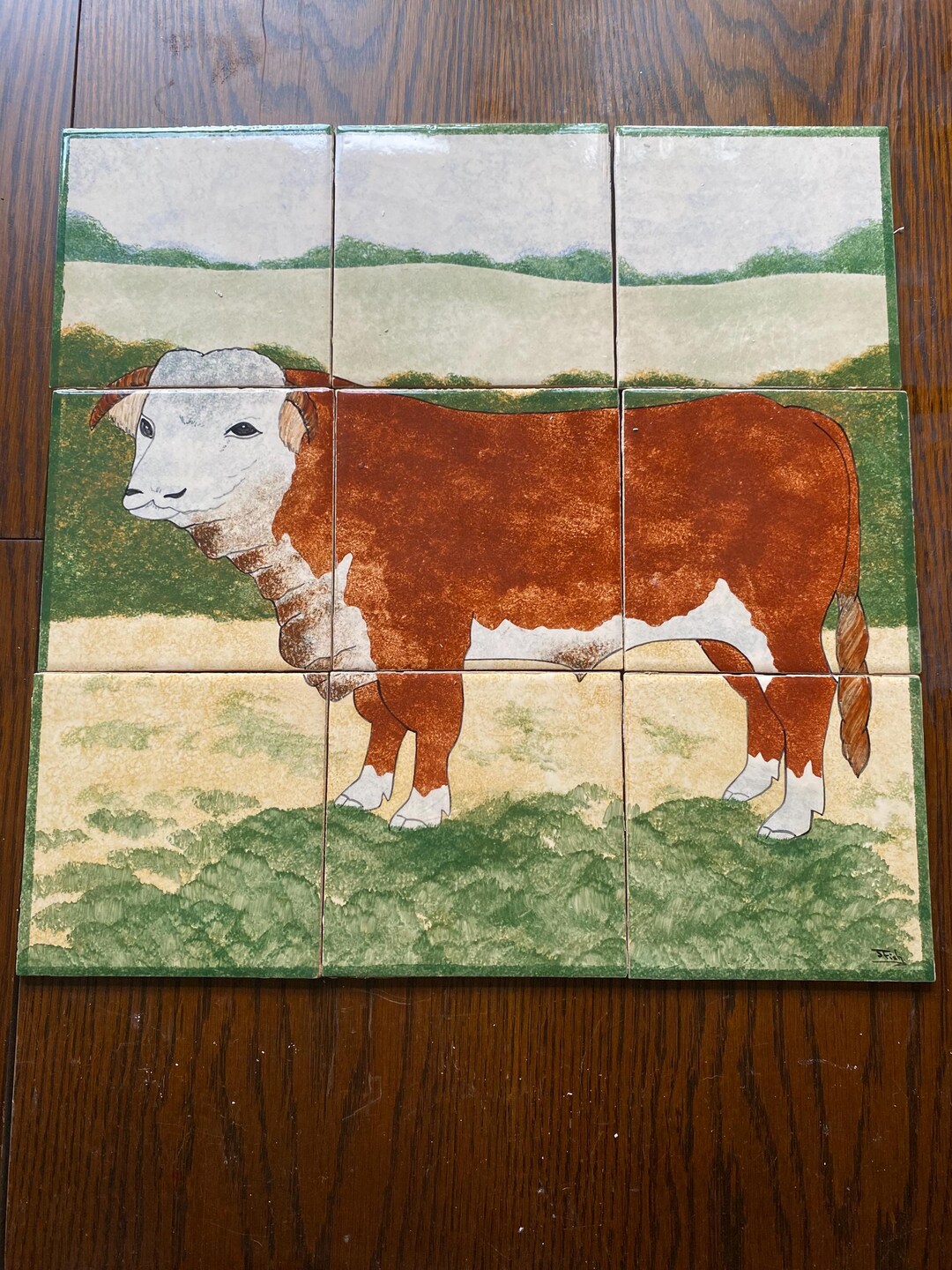 Vintage Mural of a Bull, Pilkington Tiles, 9 Tiles Each 6 Inches X 6 ...