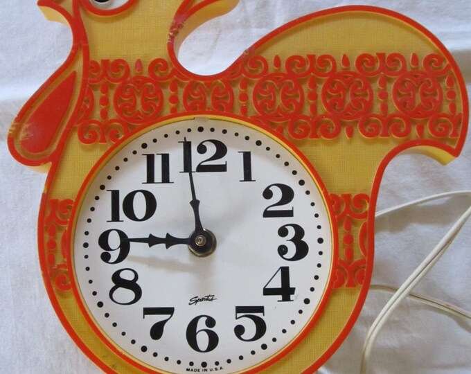 Vintage SPARTUS ROOSTER CLOCK -electric Wall Clock, Plastic - Etsy