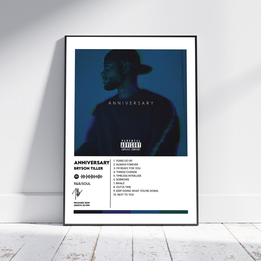 Bryson Tiller Anniversary Album Poster Hip-hop R&B Music - Etsy