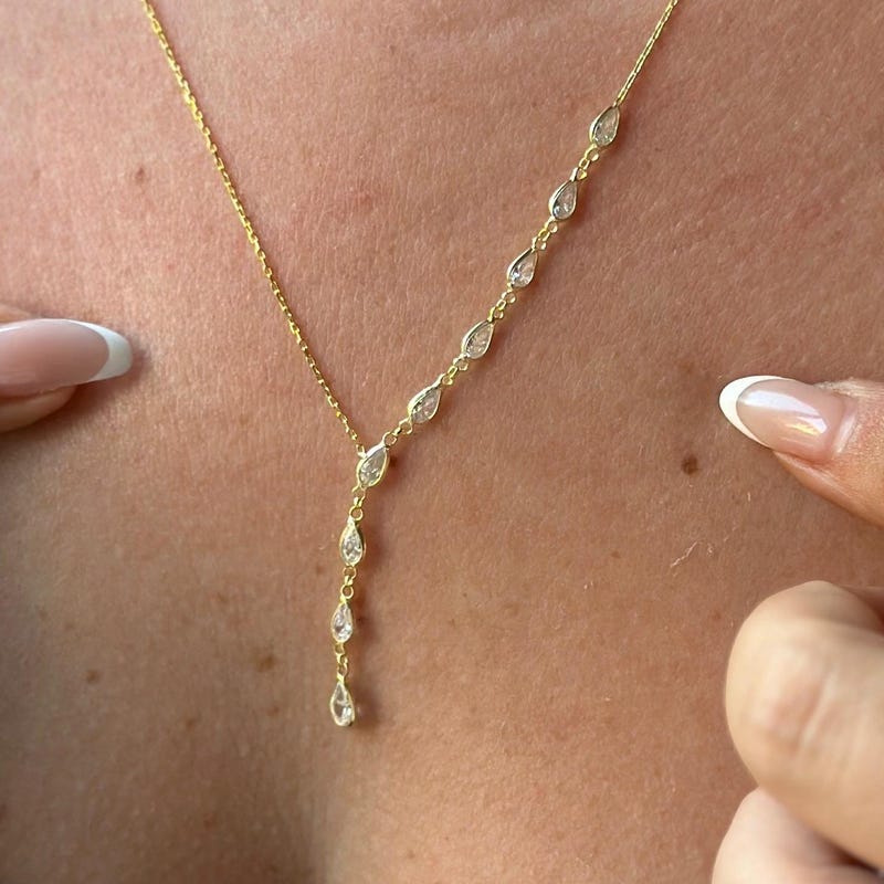 Drop Y Shape Necklace - Etsy