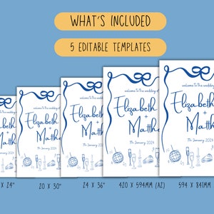 Whimsical Wedding Sign Template, Hand Drawn Signage, Illustrated ...