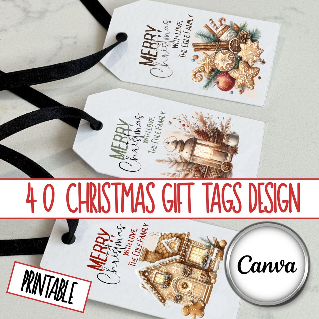 Christmas Gift Tags Bundle 20 PNG, Christmas Labels PNG, Digital Files ...