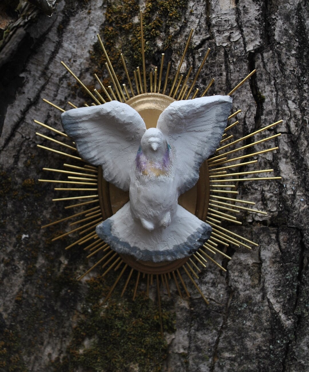 Unholy Pigeon of Chaos- Gothic Dark Academia Cement Wood Brass Hanging ...