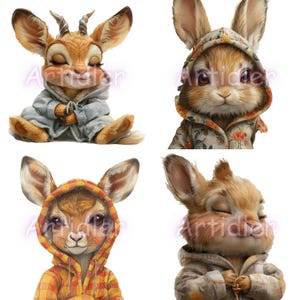 SLEEPY ANIMALS CLIPART Letter I, J - Cute Animal Clipart, Animals ...