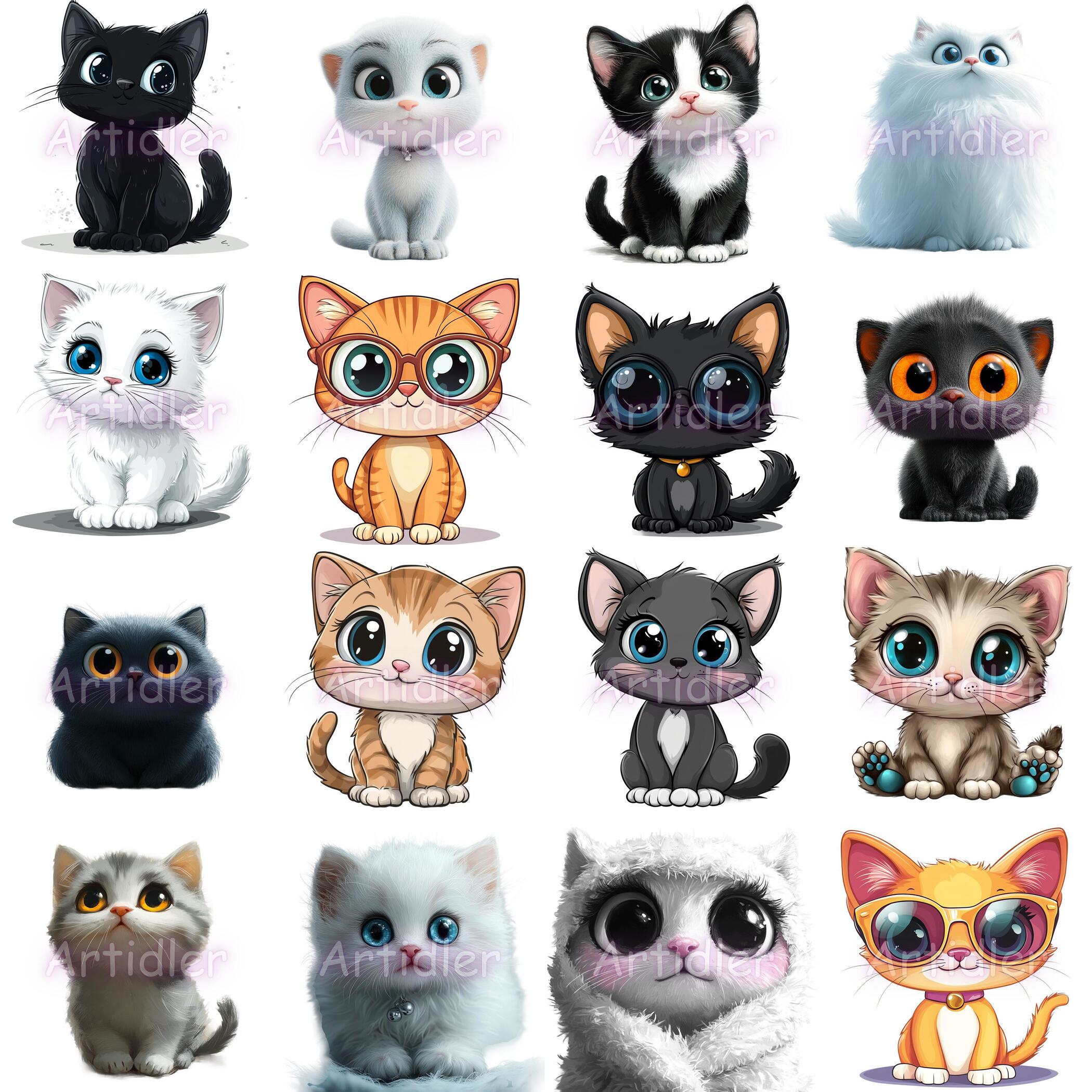 CAT KITTEN CLIPART - Cute Cat Clipart, Cat Clipart Bundle, Baby Cat ...