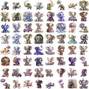 Mega Bundle BABY ELEPHANT CLIPART Watercolor Clipart Bundle, Nursery ...