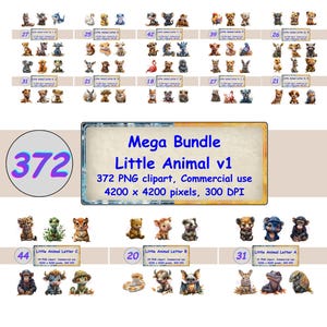Mega Bundle BABY ANIMALS CLIPART - Animals Clipart, Baby Animal Png ...