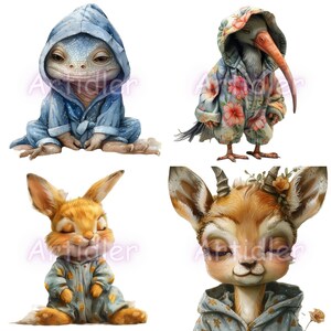 SLEEPY ANIMALS CLIPART Letter I, J - Cute Animal Clipart, Animals ...