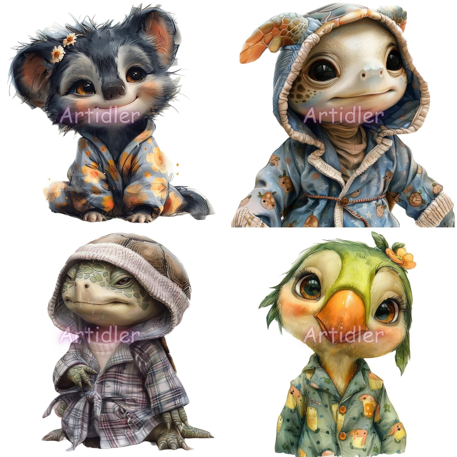 SLEEPY ANIMALS CLIPART Letter T Cute Animal Clipart, Animals Clipart ...