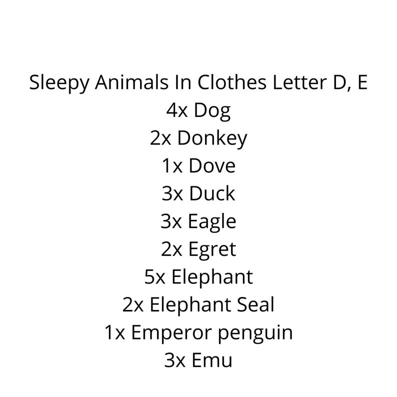 SLEEPY ANIMALS CLIPART Letter D, E - Cute Animal Clipart, Animals ...