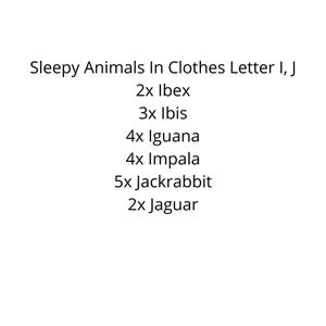 SLEEPY ANIMALS CLIPART Letter I, J - Cute Animal Clipart, Animals ...