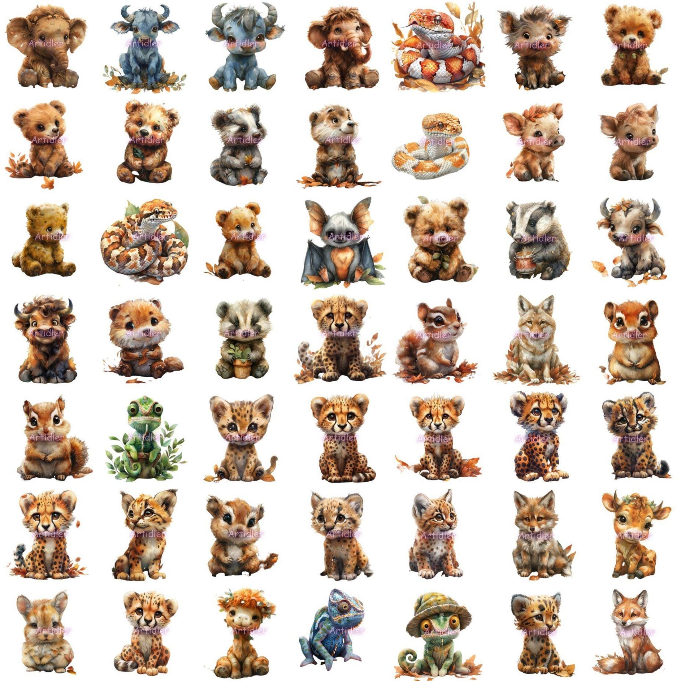 Mega Bundle BABY ANIMALS CLIPART - Animals Clipart, Baby Animal Png ...
