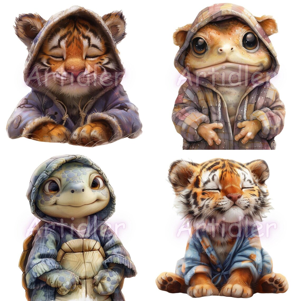 SLEEPY ANIMALS CLIPART Letter T - Cute Animal Clipart, Animals Clipart ...
