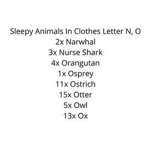 SLEEPY ANIMALS CLIPART Letter N, O - Cute Animal Clipart, Animals ...