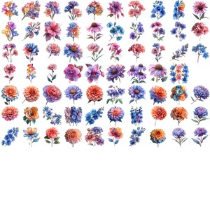 Mega Bundle FLOWERS CLIPART Floral Clipart Bundle, Diy Clipart, Flower ...