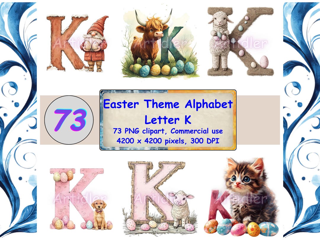 Easter Theme Alphabet Letter K | Spring Holiday | Spring Easter ...