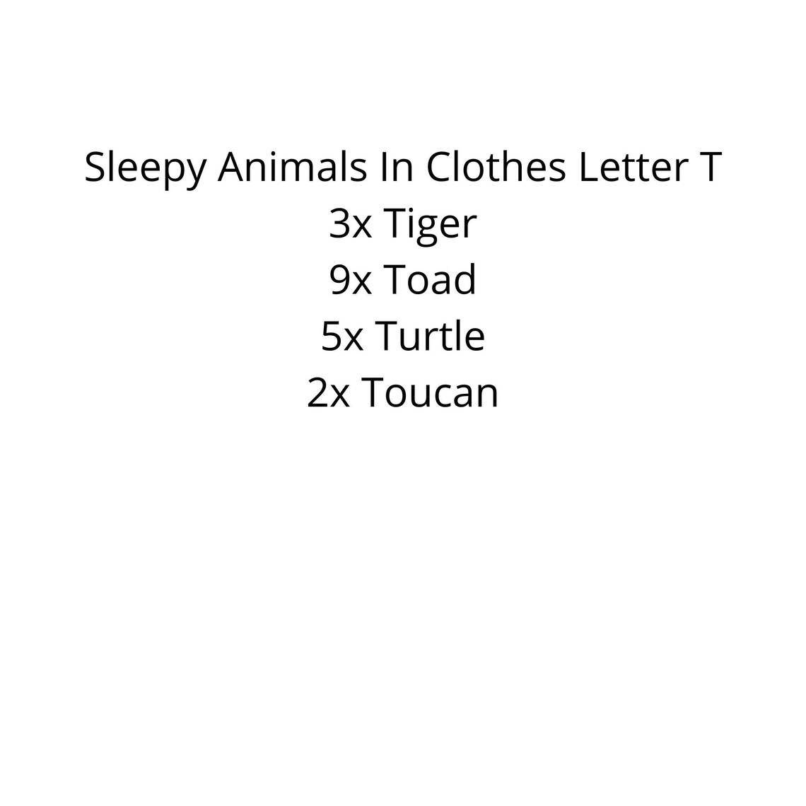 SLEEPY ANIMALS CLIPART Letter T - Cute Animal Clipart, Animals Clipart ...
