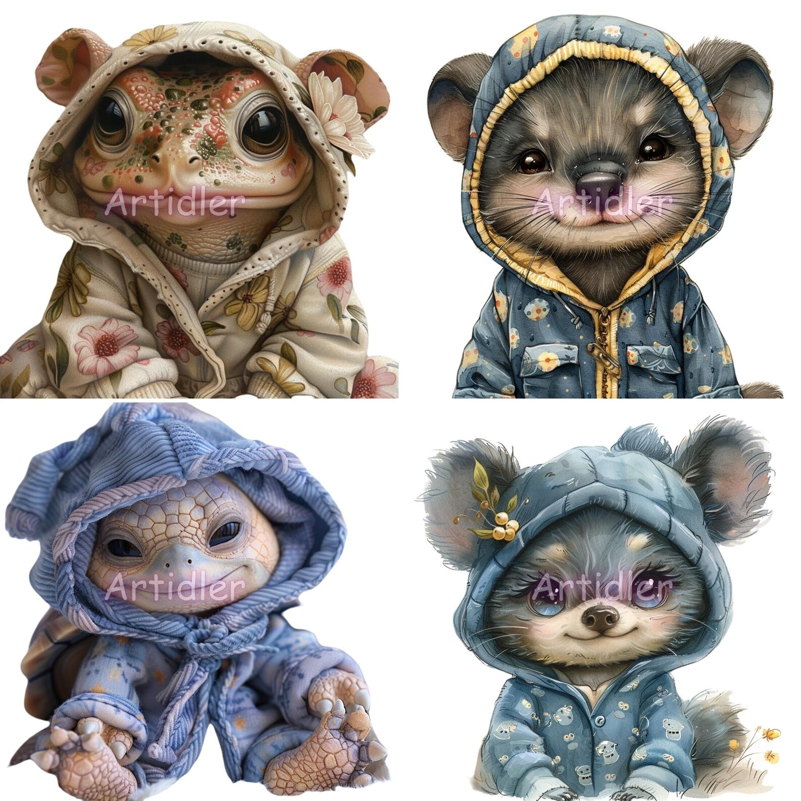 SLEEPY ANIMALS CLIPART Letter T Cute Animal Clipart, Animals Clipart ...
