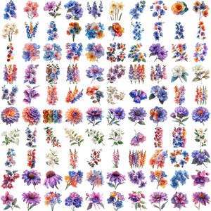 Mega Bundle FLOWERS CLIPART Floral Clipart Bundle, Diy Clipart, Flower ...