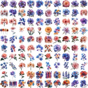 Mega Bundle FLOWERS CLIPART - Floral Clipart Bundle, Diy Clipart ...