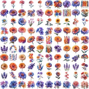 Mega Bundle FLOWERS CLIPART Floral Clipart Bundle, Diy Clipart, Flower ...