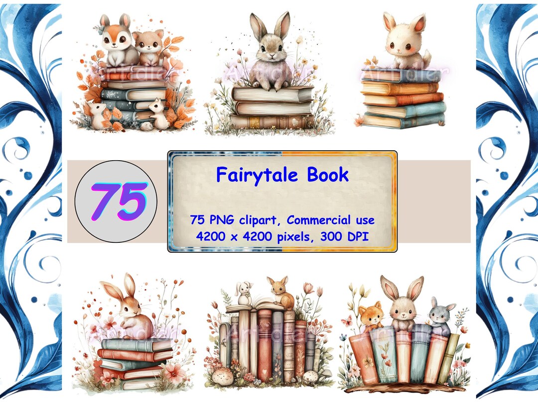 Fairytale Book Clipart Watercolor Storybook PNG Magical Reading ...