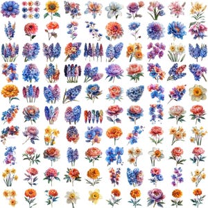 Mega Bundle FLOWERS CLIPART - Floral Clipart Bundle, Diy Clipart ...