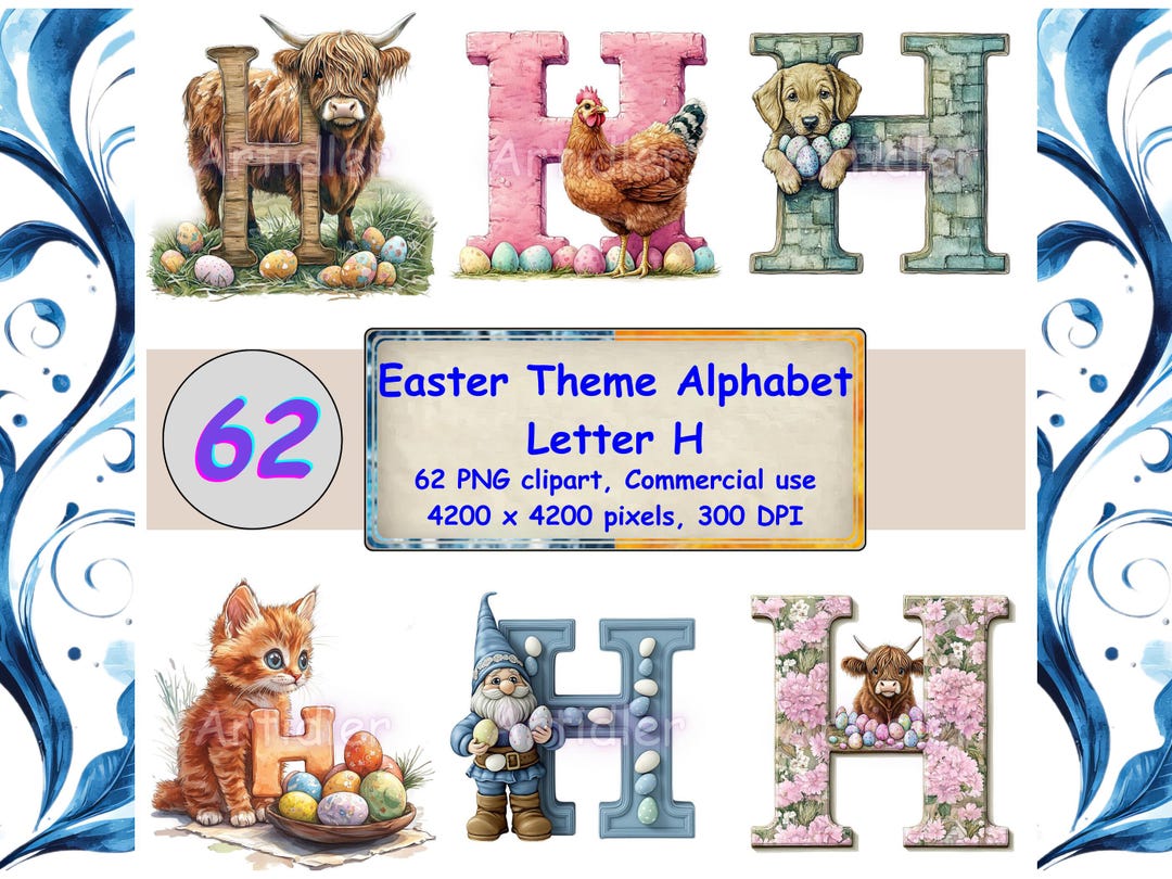 Easter Theme Alphabet Letter H | Spring Holiday | Spring Easter ...