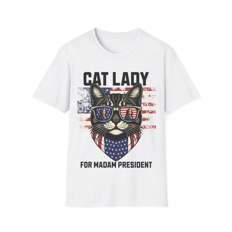 Cat Lady for Kamala Harris 2024, Madam President T-shirt, Rally Shirt ...