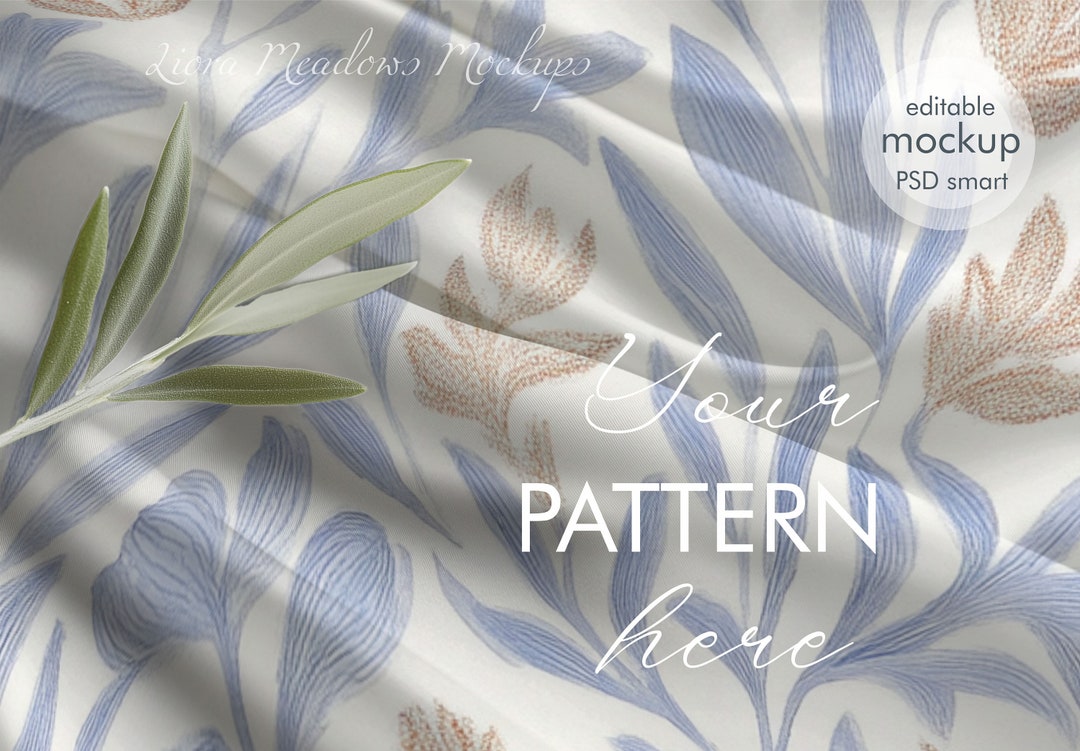 Fabric Pattern Mockup, PSD With Smart Object, Textile Mockup, Editable ...