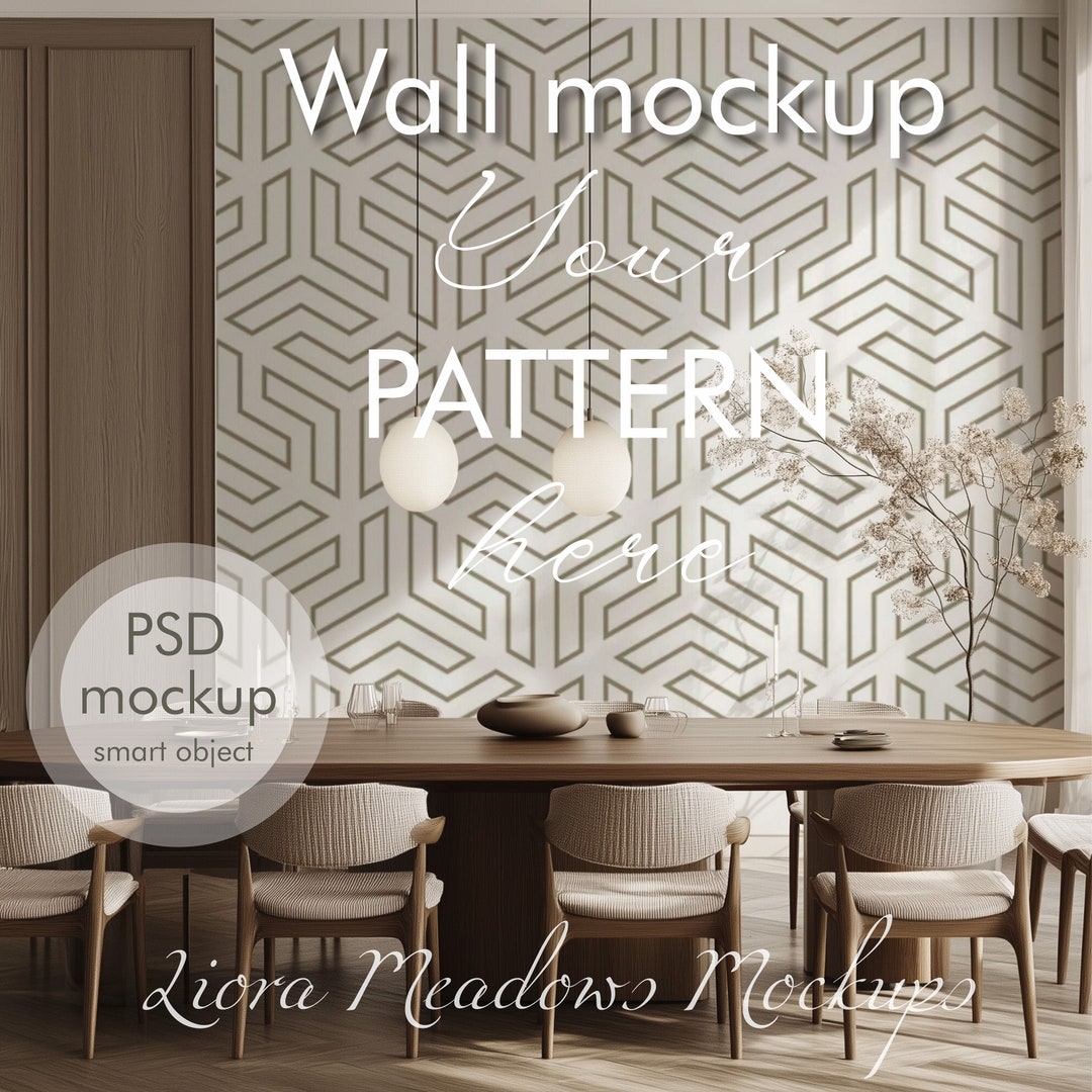 Wallpaper, Wall Mural Mockup, PSD With Smart Object, Interior Mockup ...