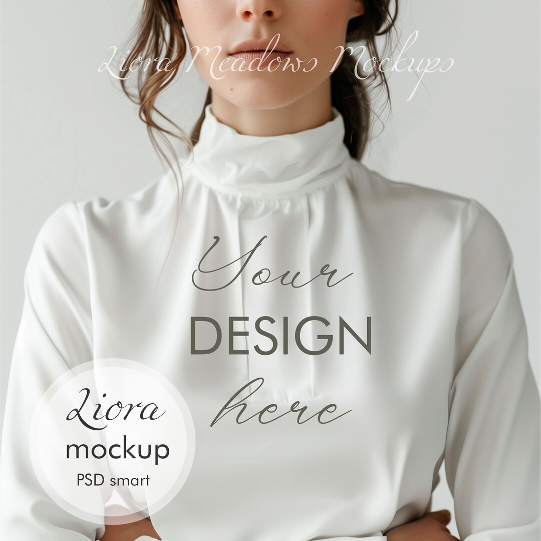 Fabric Pattern Display Mockup PSD Smart Object Female Blouse Mockup ...