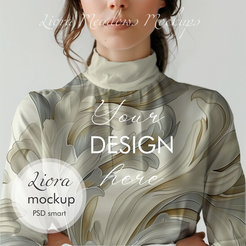 Fabric Pattern Mockup PSD With Smart Object Female Blouse Editable PSD ...