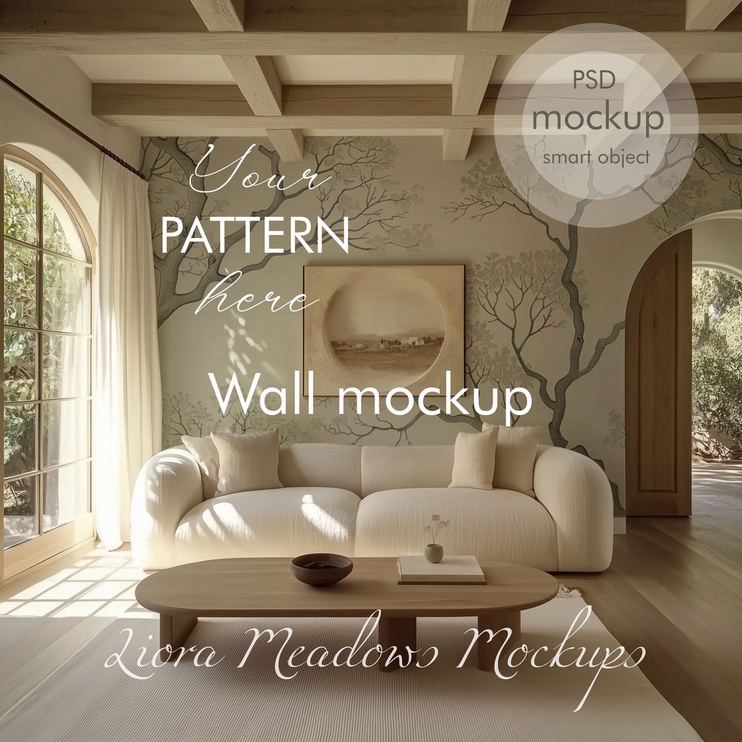 Wall Mockup Wallpaper Display Mockup Mural Showcase Mockup PSD With ...