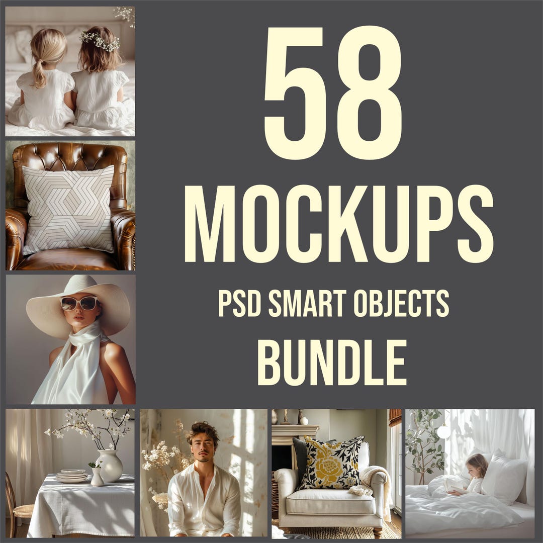 58 Mockups Bundle Fabric Mockups Bundle Pattern Display Bundle PSD With ...