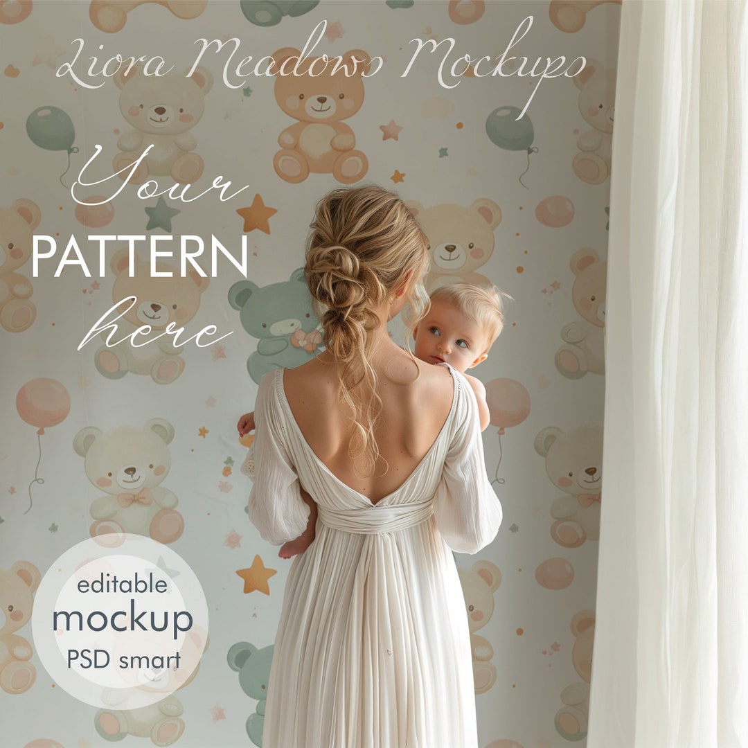 Wallpaper, Wall Mural Mockup, PSD With Smart Object, Interior Mockup ...