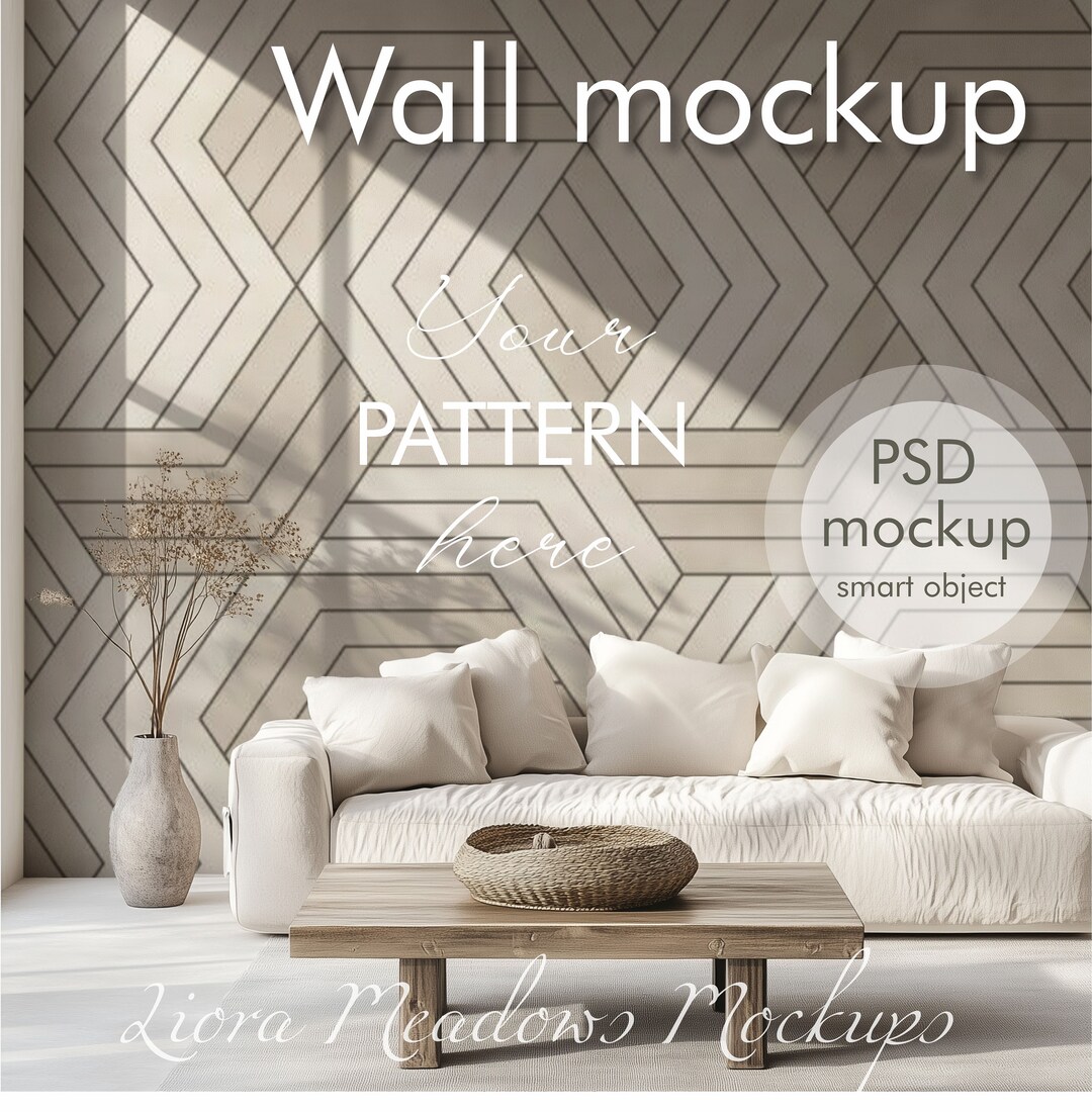 Wallpaper, Wall Mural Mockup, PSD With Smart Object, Interior Mockup ...