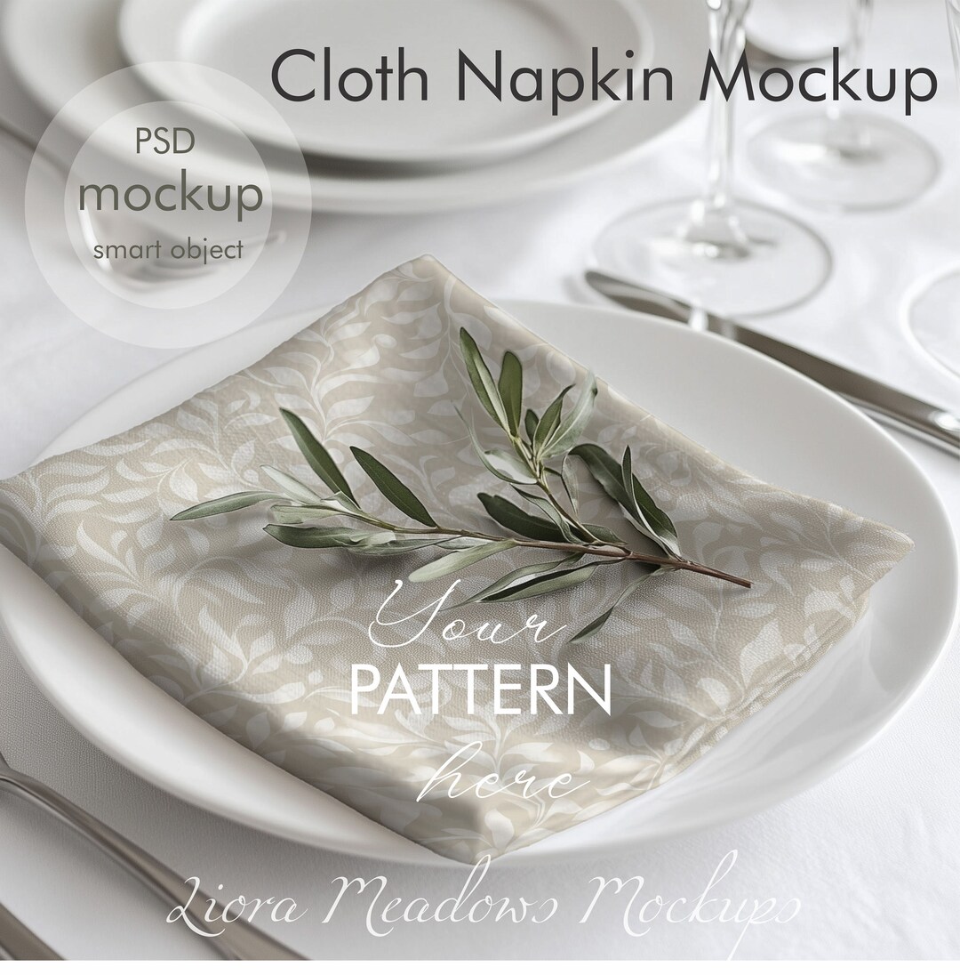 Cloth Napkin Mockup Fabric Mockup PSD With Smart Object Napkin Mockup ...