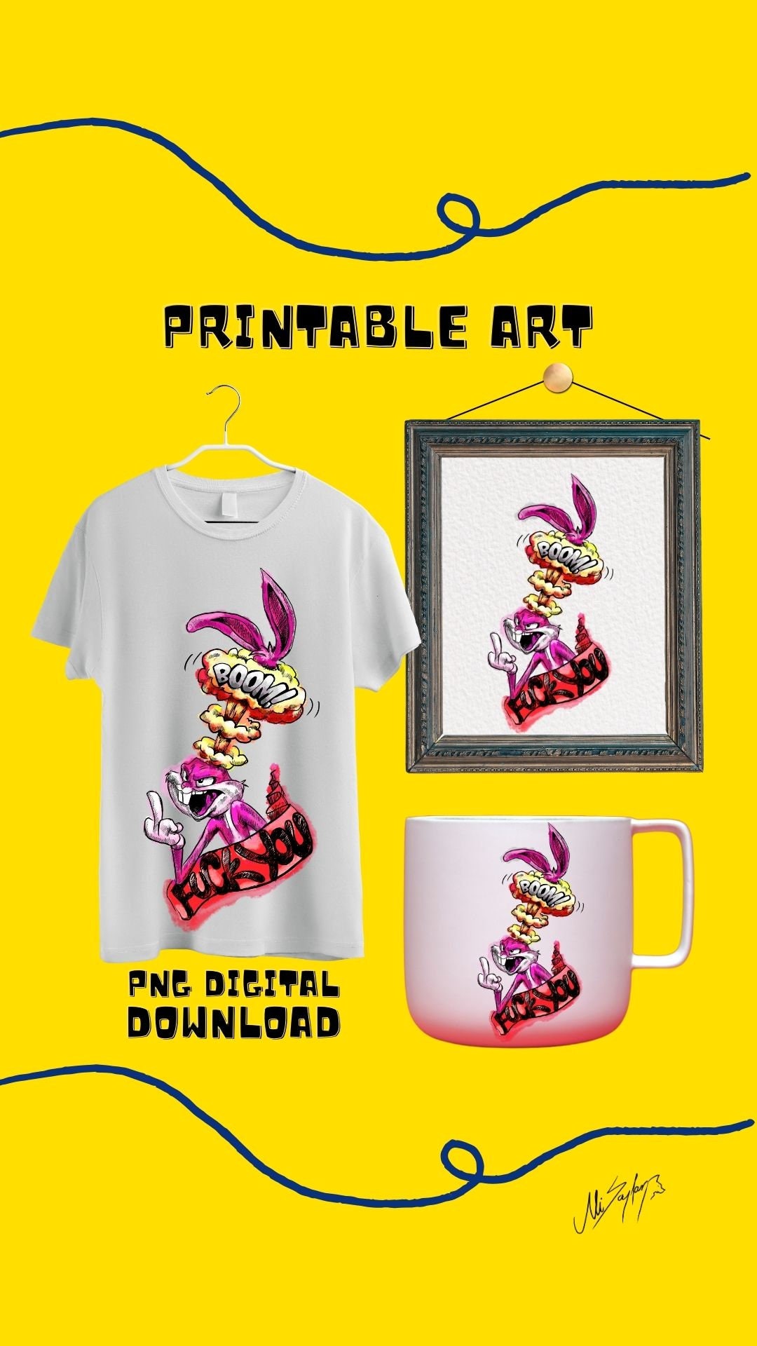 Cartoon Watercolor Font Bgs Bnny Rabbit Png Digital, Digital Scrapbook ...