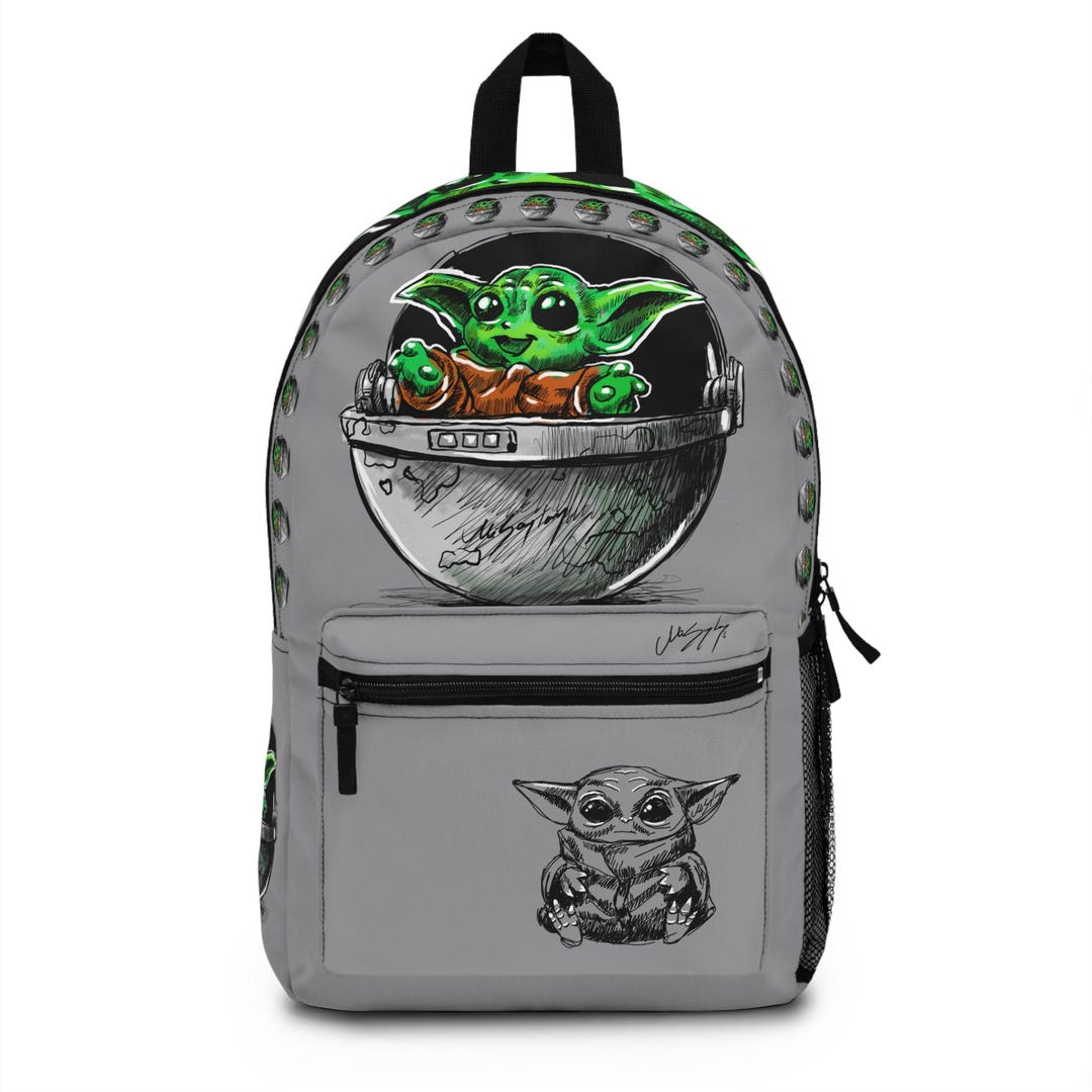 Baby Yoda, Star Wars, Vibrant Kids School Backpack Personalized Cartoon ...