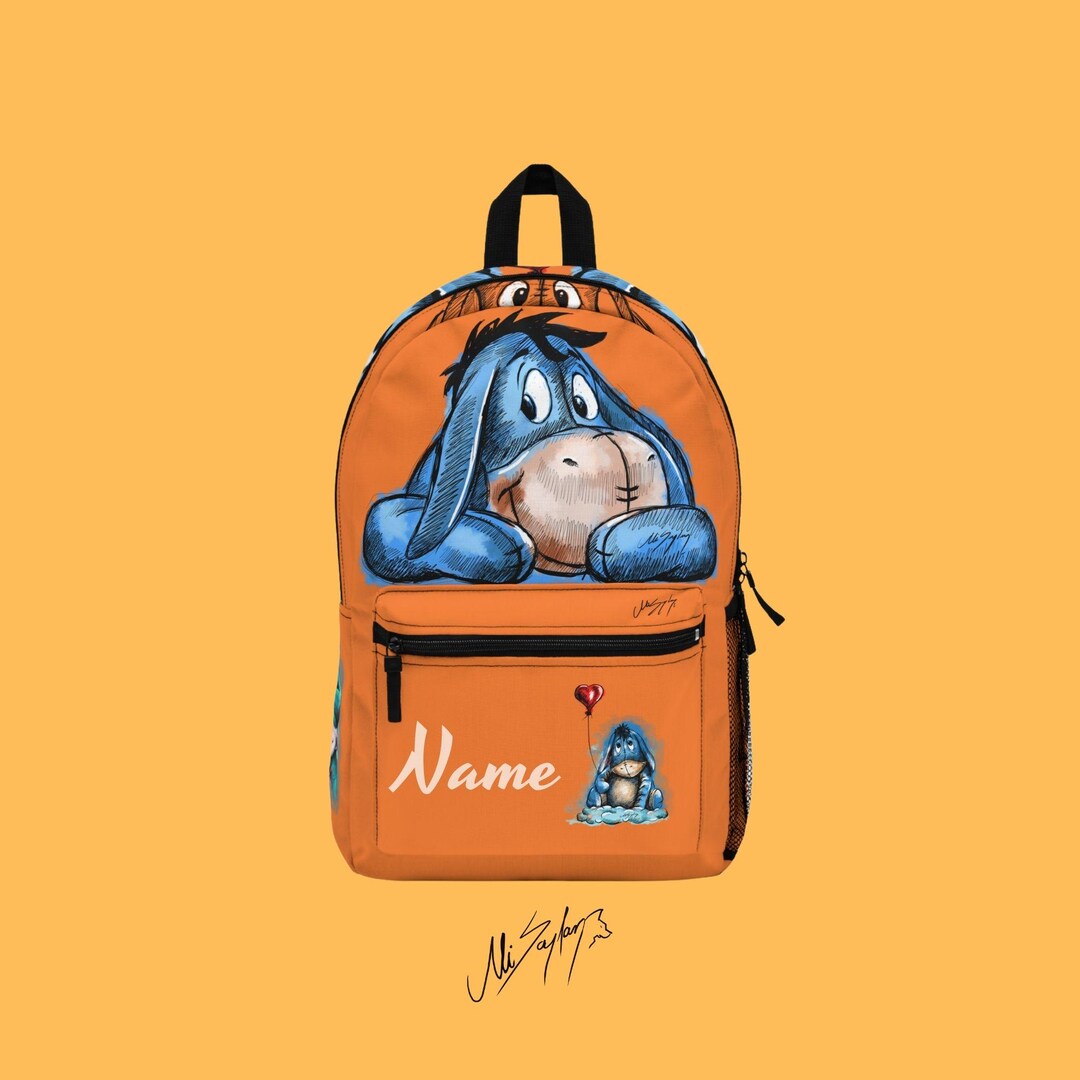 Orange Kids Bag, Eeyore, Custom Backpack, Gift, Kids, School, Backpack ...