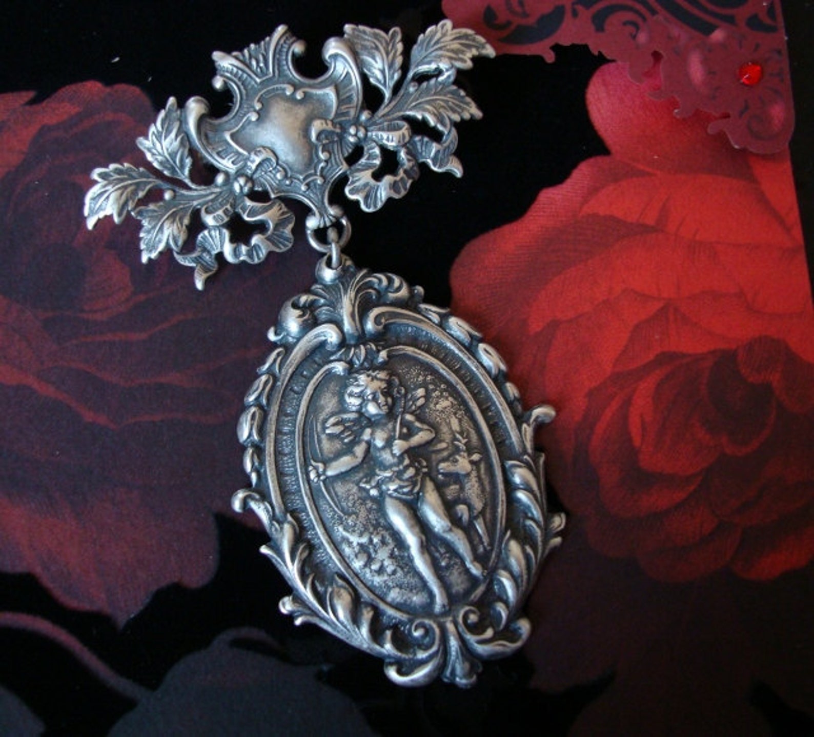 Angel Brooch Victorian Inspired Brooch Pin Sterling Silver - Etsy