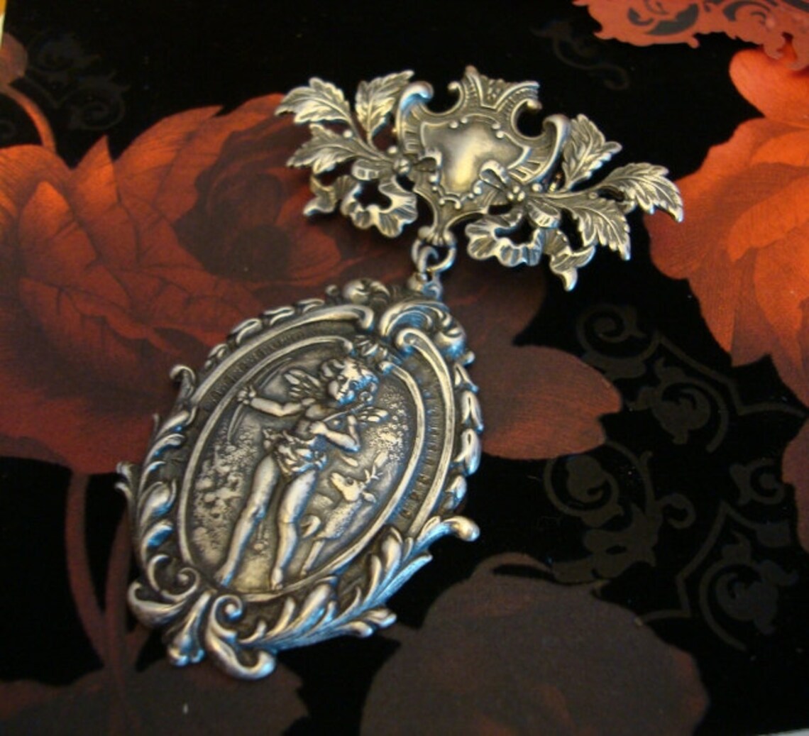 Angel Brooch Victorian Inspired Brooch Pin Sterling Silver - Etsy